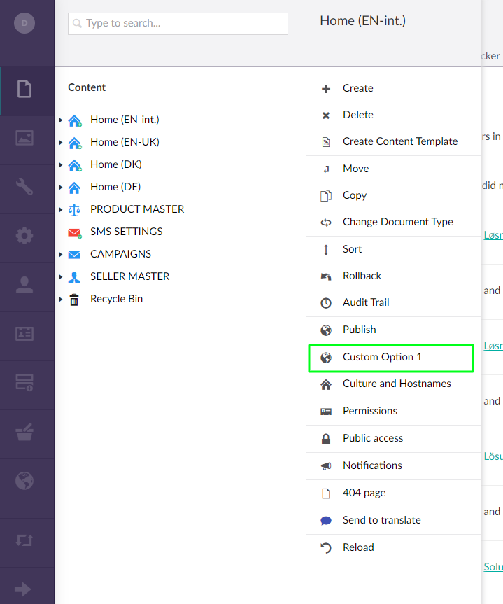 how to add custom context menu item