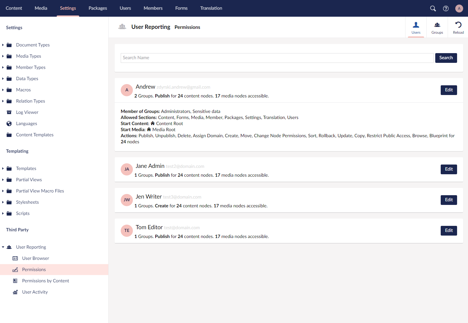 Umbraco User Reporting Our umbraco